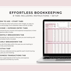 Small Business Bookkeeping Spreadsheet, Income and Expense Tracker, Google Sheets Bookkeeping ...
