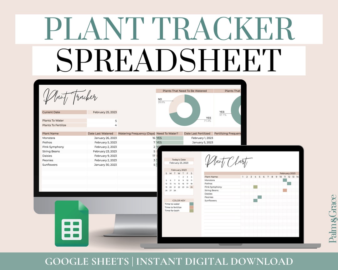 Plant Tracker Google Sheet, Digital Plant Care Planner, Online ...
