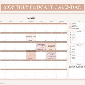 Podcast Planner Template Google Sheets, Digital Content Planner and ...