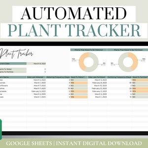 Digital Plant Tracker Spreadsheet, Google Sheets Plant Spreadsheet ...