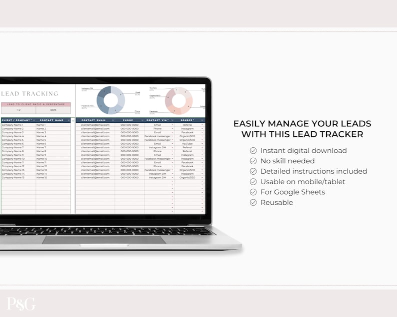 Lead Tracker Google Sheets Template, Client and Lead Management ...