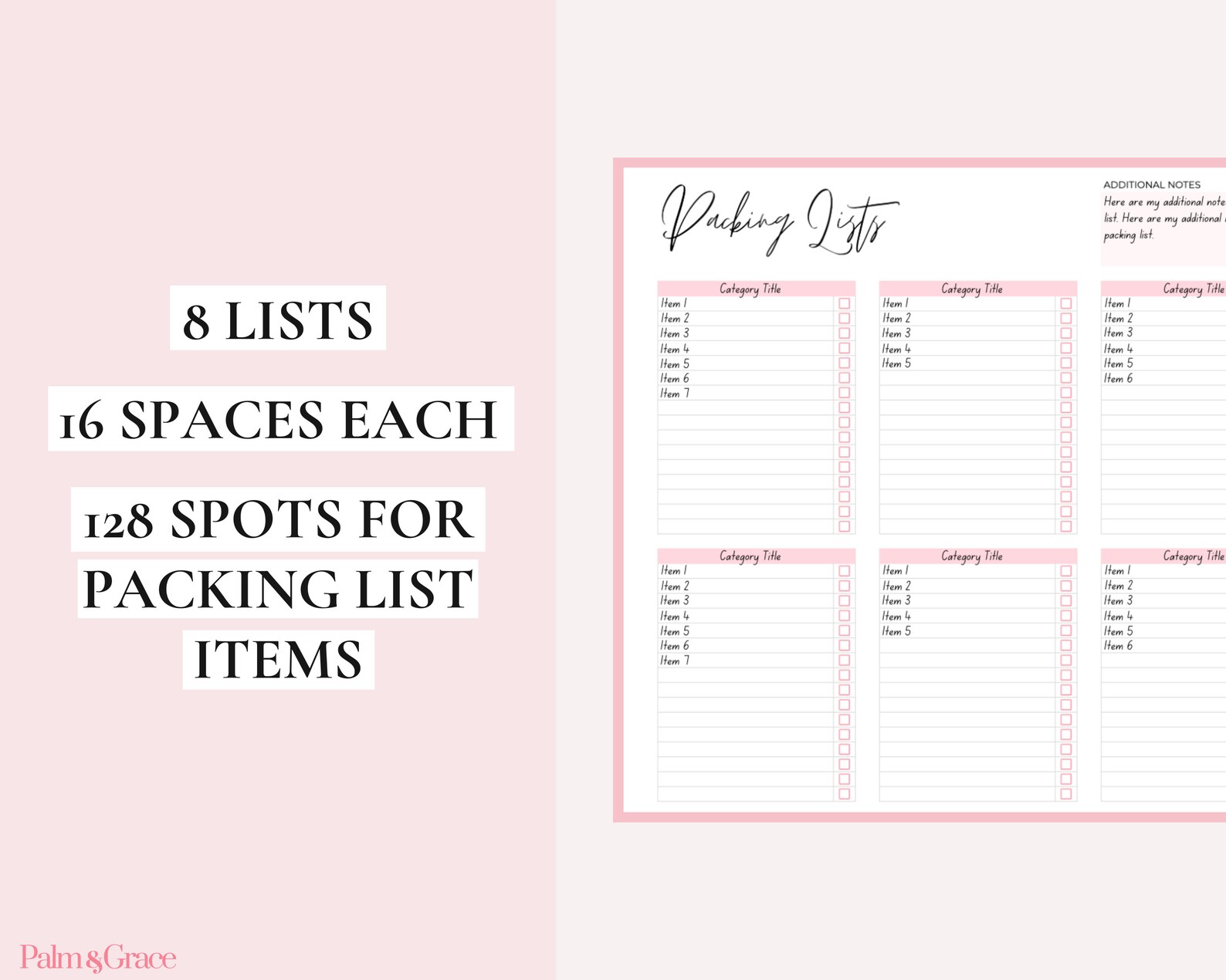 EDITABLE Packing List Template, Digital Packing List Google Sheets ...