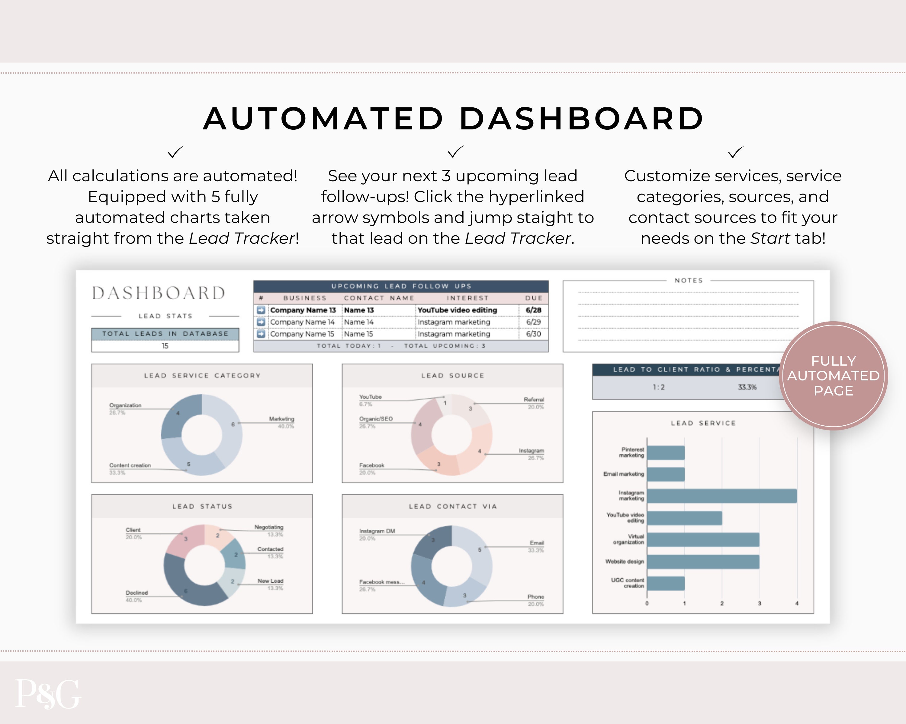 Lead Tracker Google Sheets Template, Client and Lead Management ...