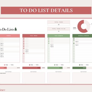 Christmas to Do List Spreadsheet, Digital Christmas Planner, Holiday ...