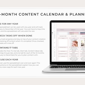Google Sheets Social Media Content Calendar, Content Planner ...