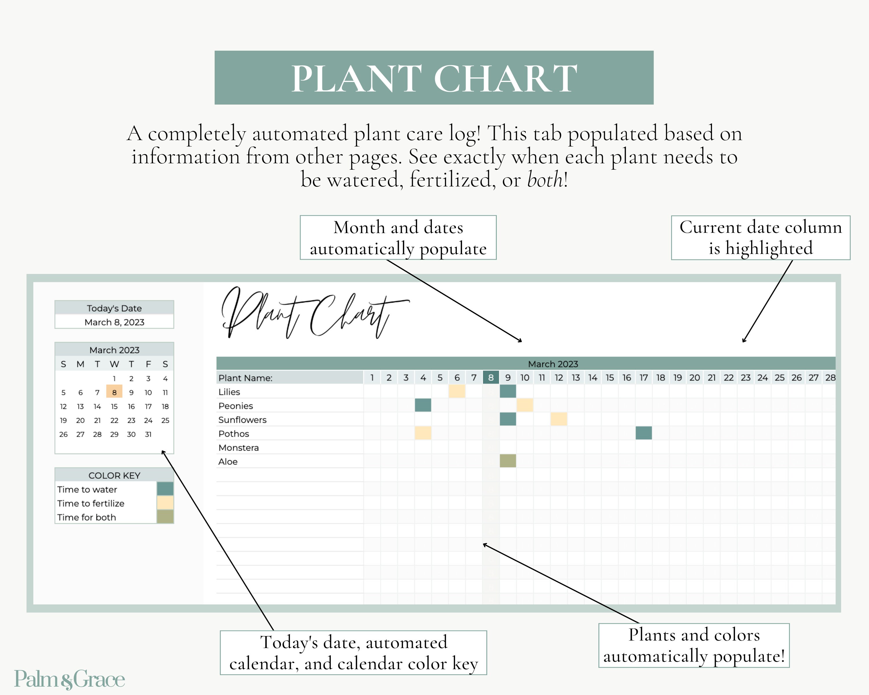 Plant Tracker Template for Google Sheets, Plant Tracker Spreadsheet ...