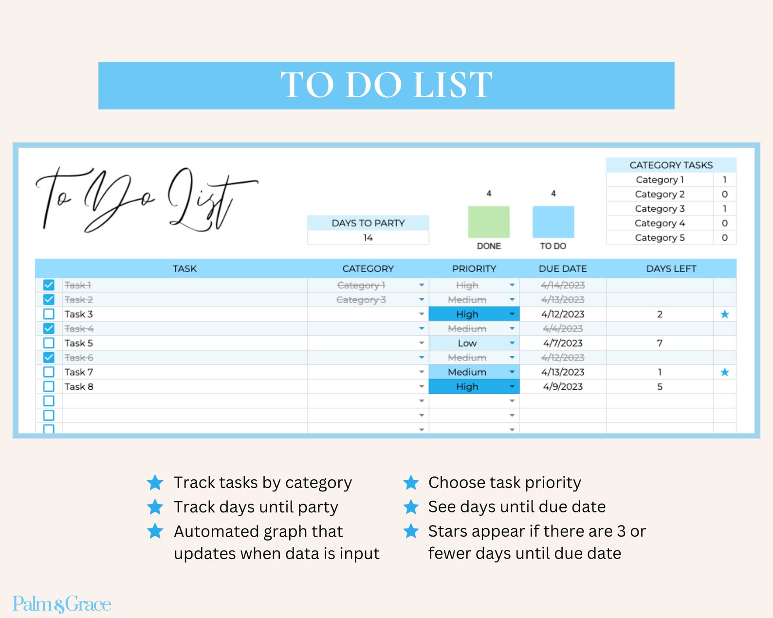 Digital Party Planning Spreadsheet, Google Sheets Birthday Party Planner, Birthday Planner and ...