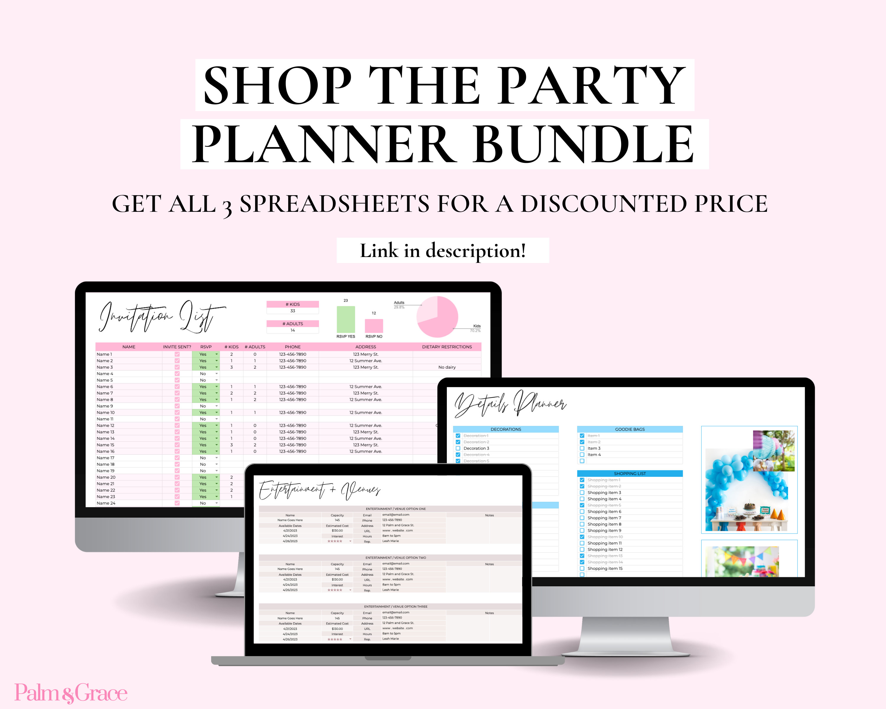 Birthday Party Planner Google Sheets, Digital Party Plan, Birthday ...