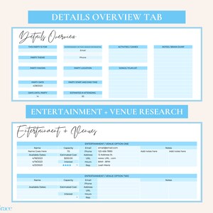 Digital Party Planning Spreadsheet, Google Sheets Birthday Party ...
