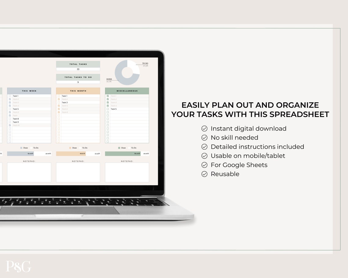 To Do List Template for Google Sheets, Digital to Do List Spreadsheet ...