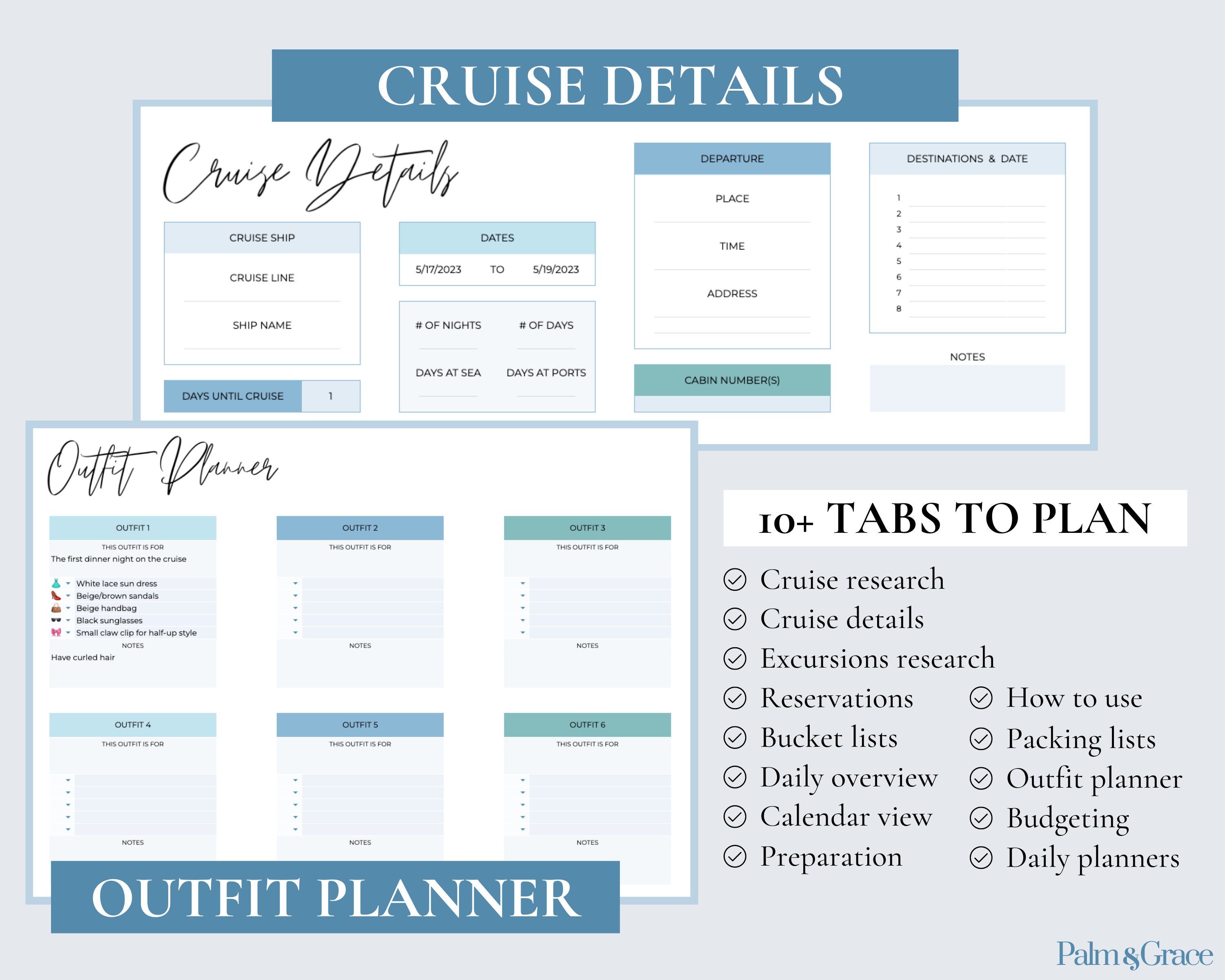 Digital Cruise Planner Spreadsheet, Cruise Packing List, Cruise ...