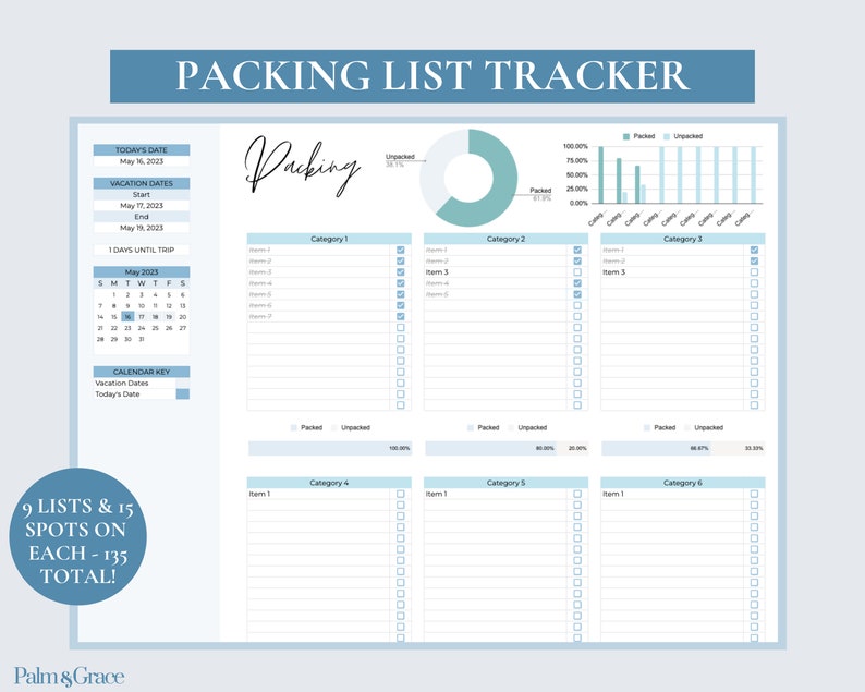 Digital Cruise Planner Spreadsheet, Cruise Packing List, Cruise ...
