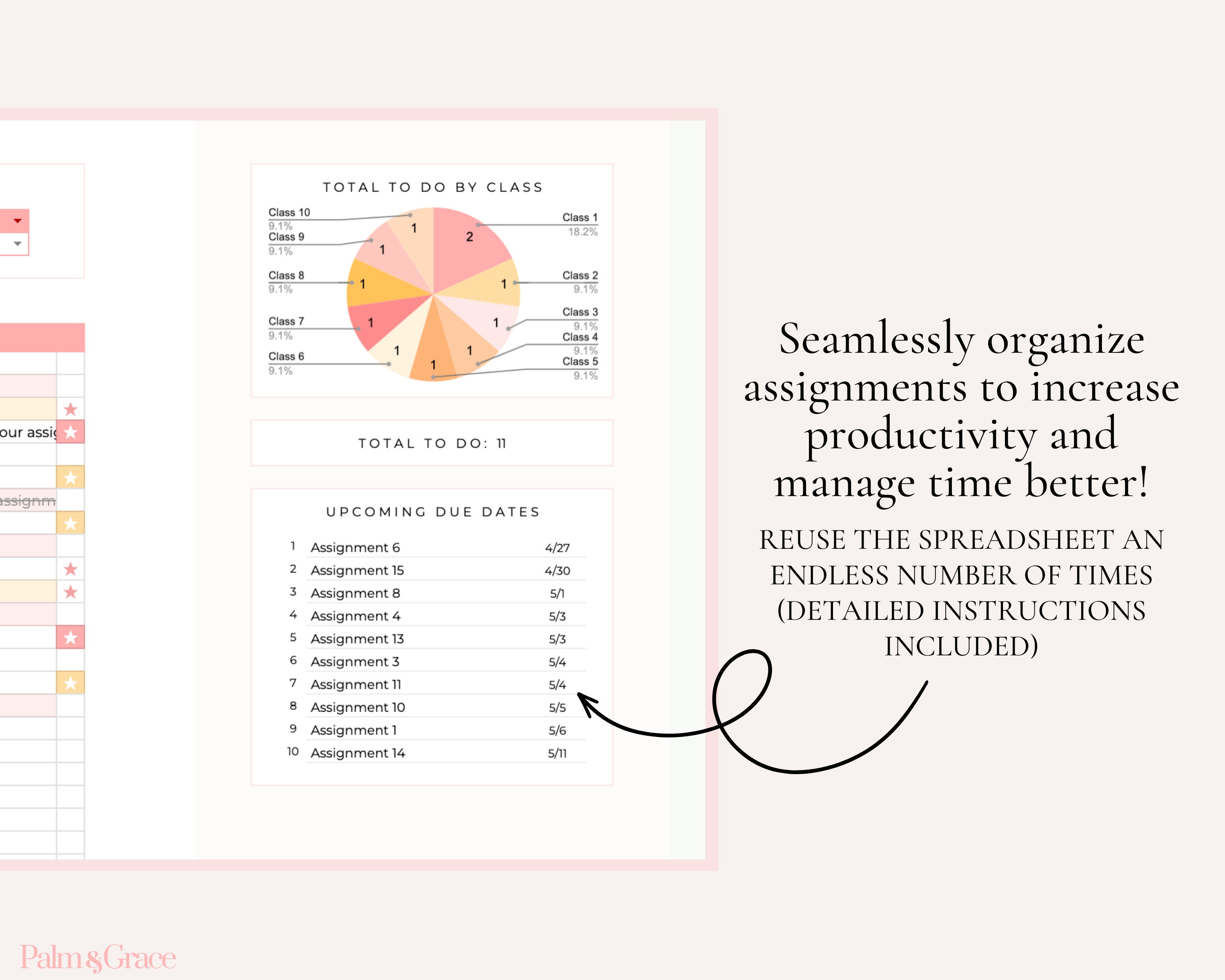 Google Sheets Assignment Tracker Spreadsheet, Digital Assignment ...