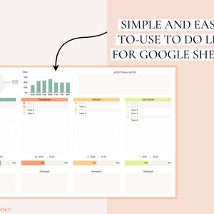 Weekly to Do List Google Sheets, Easy Editable Daily to Do List Planner ...
