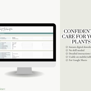 Google Sheets Houseplant Tracker, Plant Tracker Spreadsheet, Digital ...