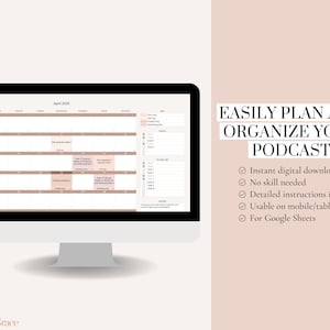 Podcast Planner Template Google Sheets, Digital Content Planner and ...