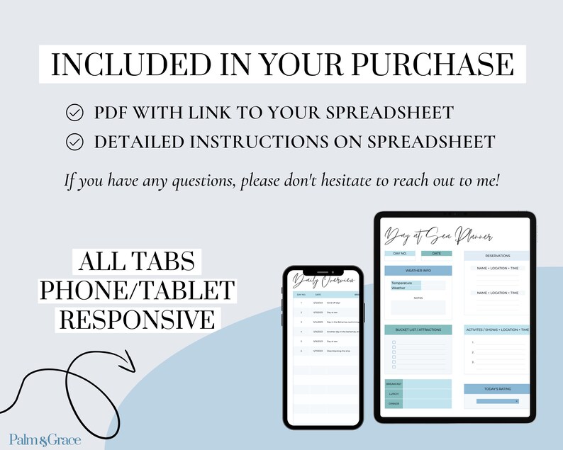 Digital Cruise Planner Spreadsheet, Cruise Packing List, Cruise ...