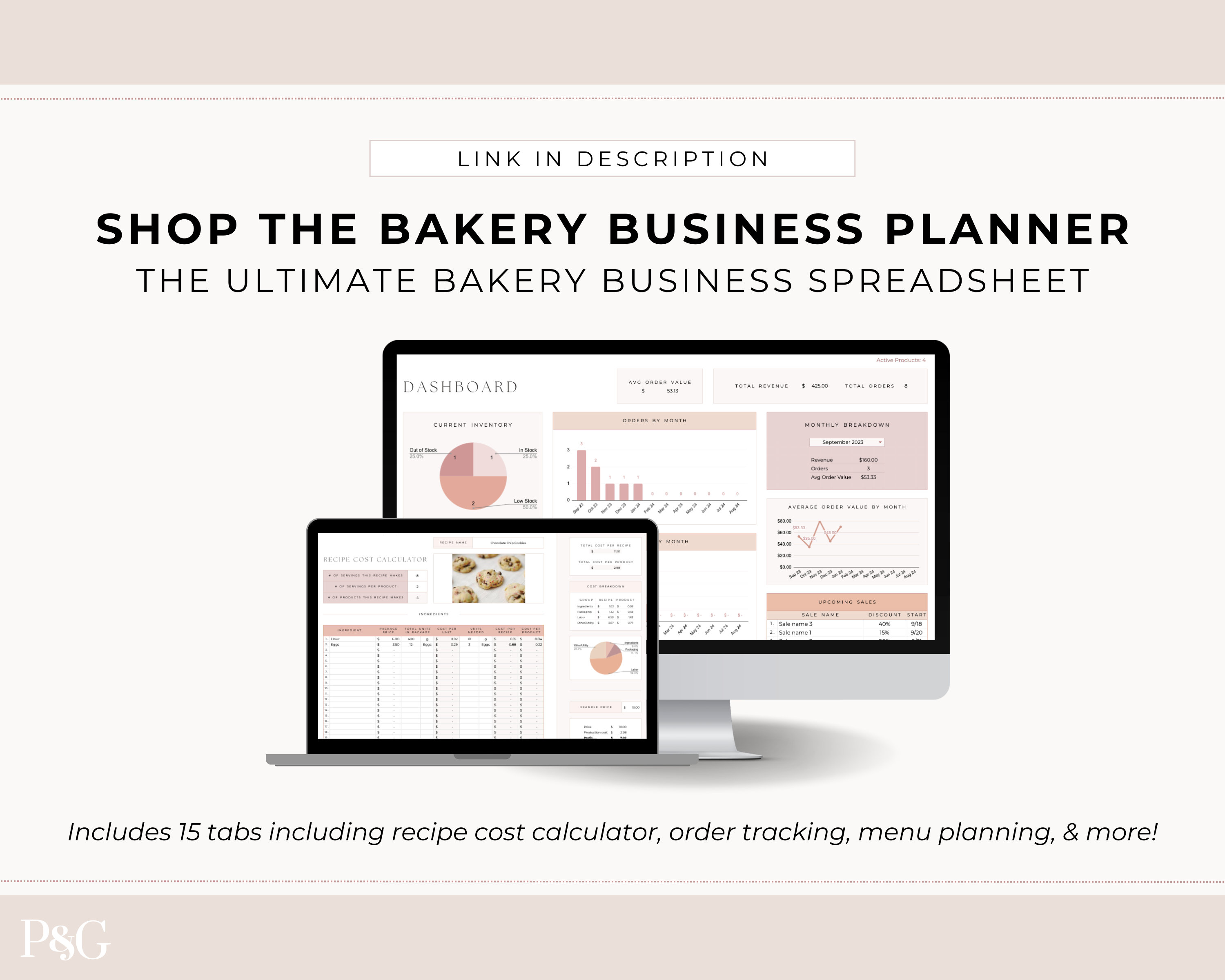 Recipe Cost Calculator Google Sheets, Order Profit Calculator, Pricing ...