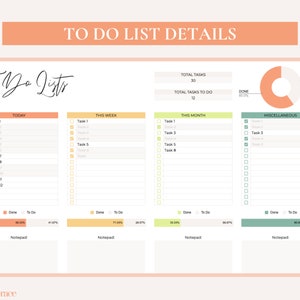 Simple to Do List Google Sheets, Digital to Do List Template ...