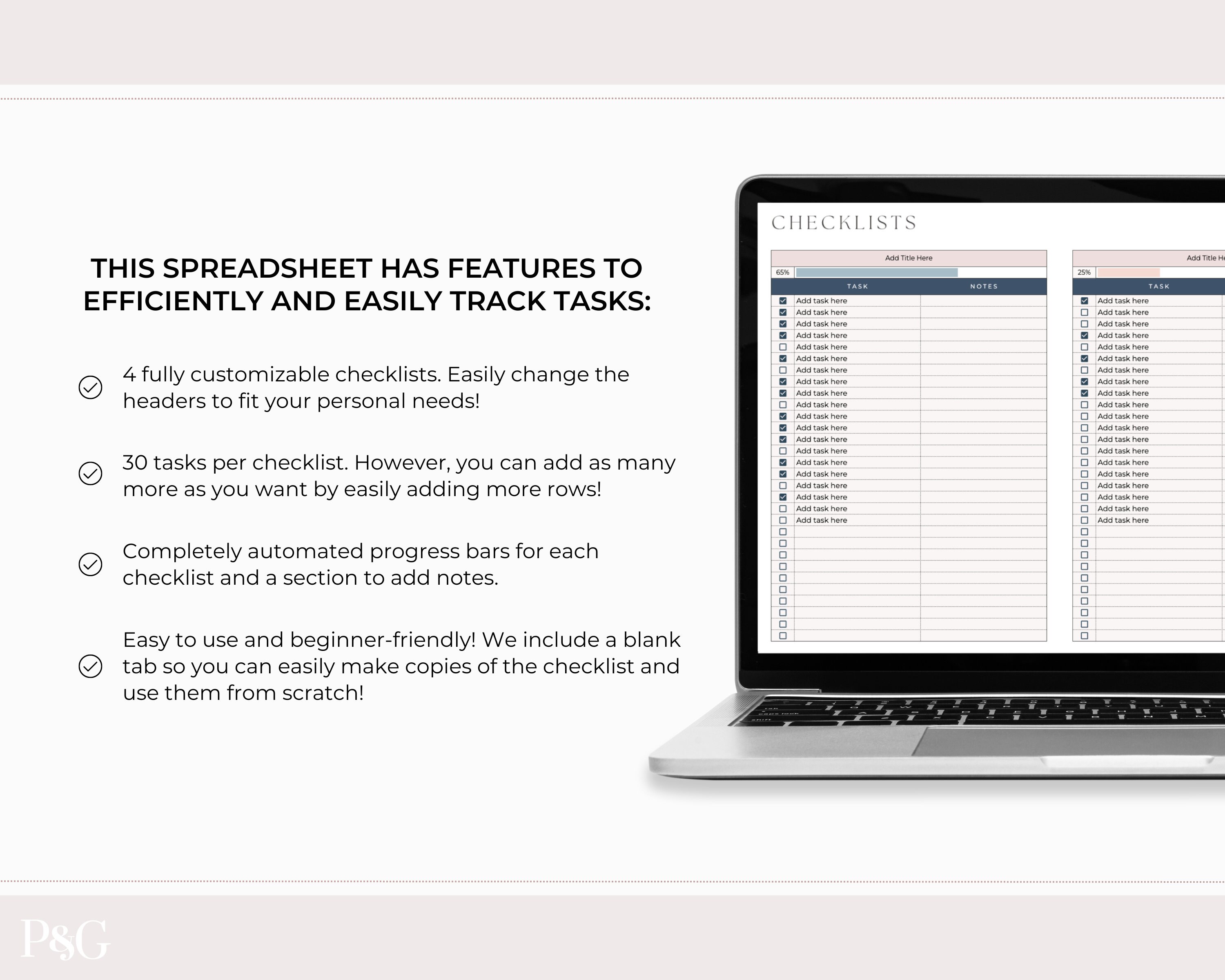Google Sheets Checklist Template, to Do List Template for Google Sheets ...