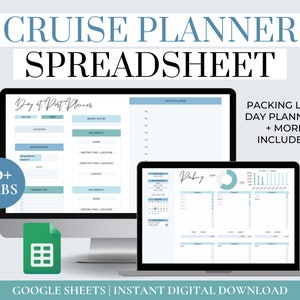 Digital Cruise Planner Spreadsheet, Cruise Packing List, Cruise ...