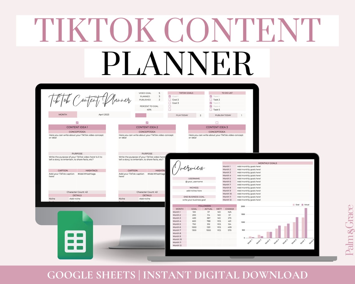 Tiktok Content Planner Template, Google Sheets Social Media Content ...