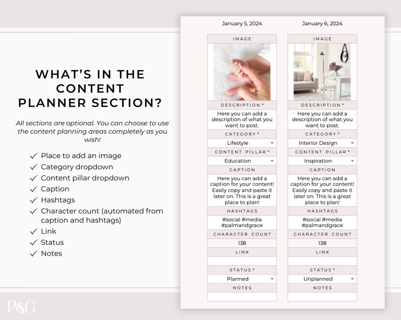 Social Media Content Calendar Template, Google Sheets Content Planner ...