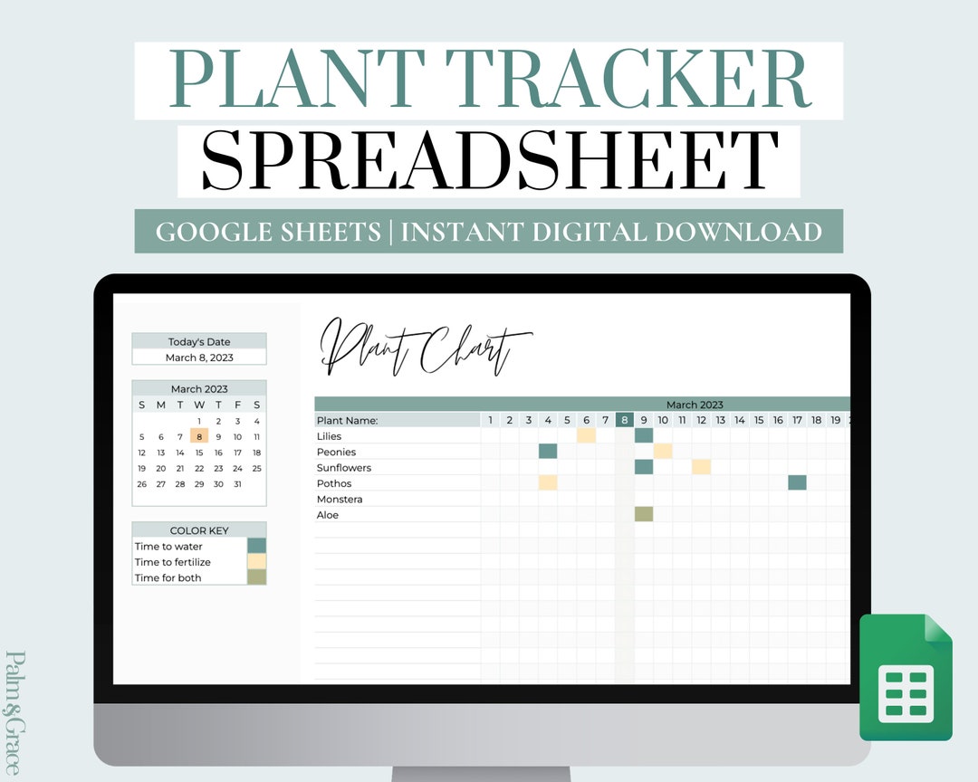 Plant Tracker Template for Google Sheets Plant Tracker - Etsy