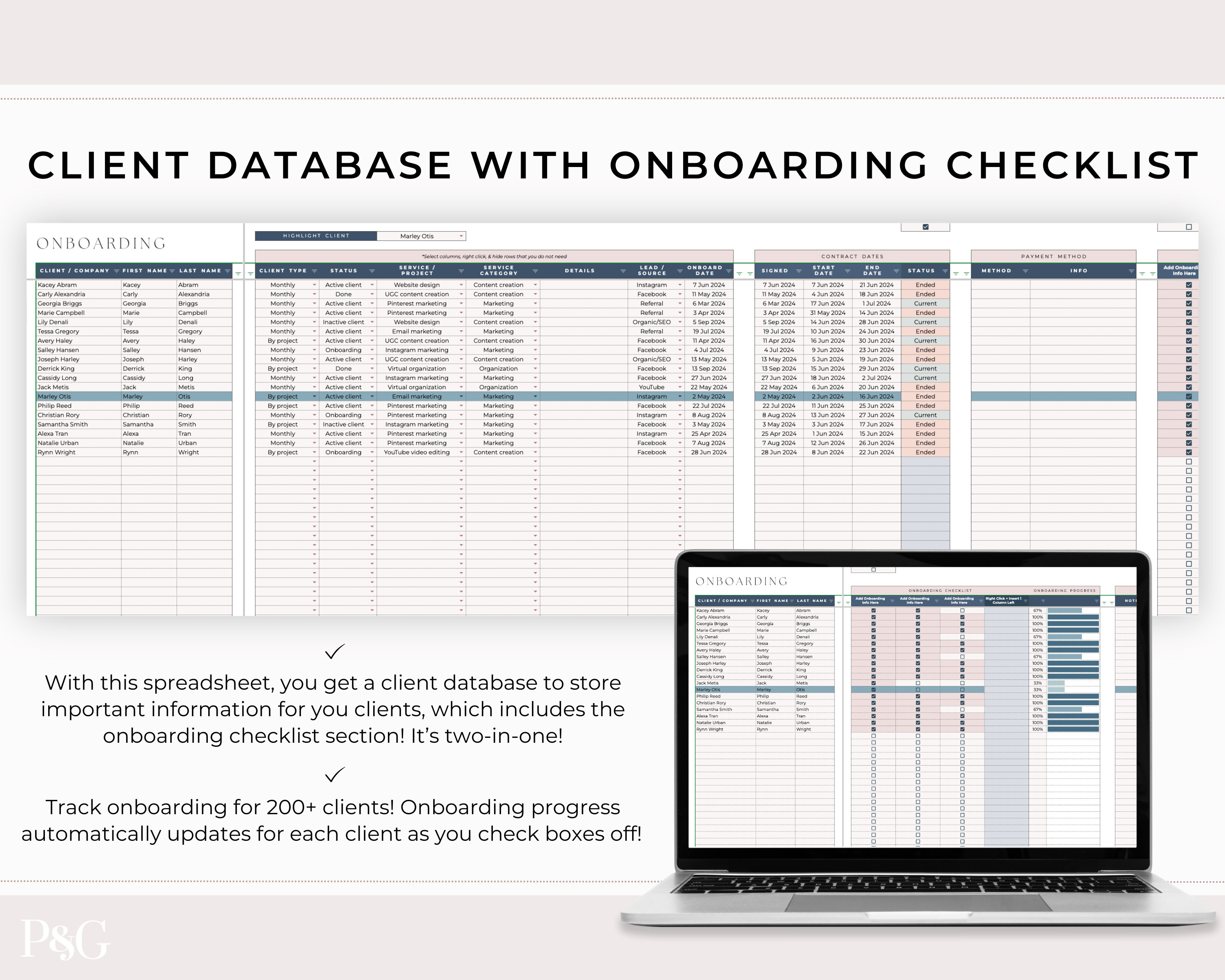 Onboarding Checklist Template for Google Sheets, Client Management ...