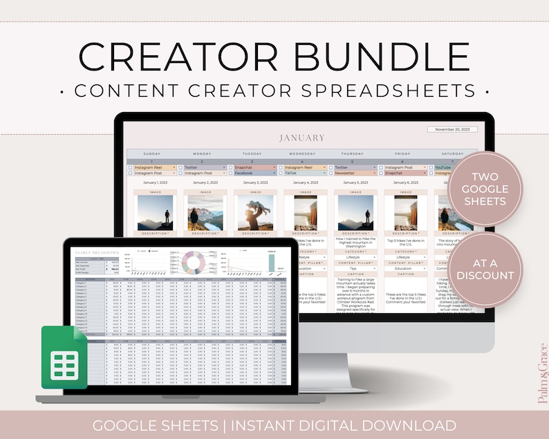 Content Creator BUNDLE, Content Creator Planner, Influencer Planner ...
