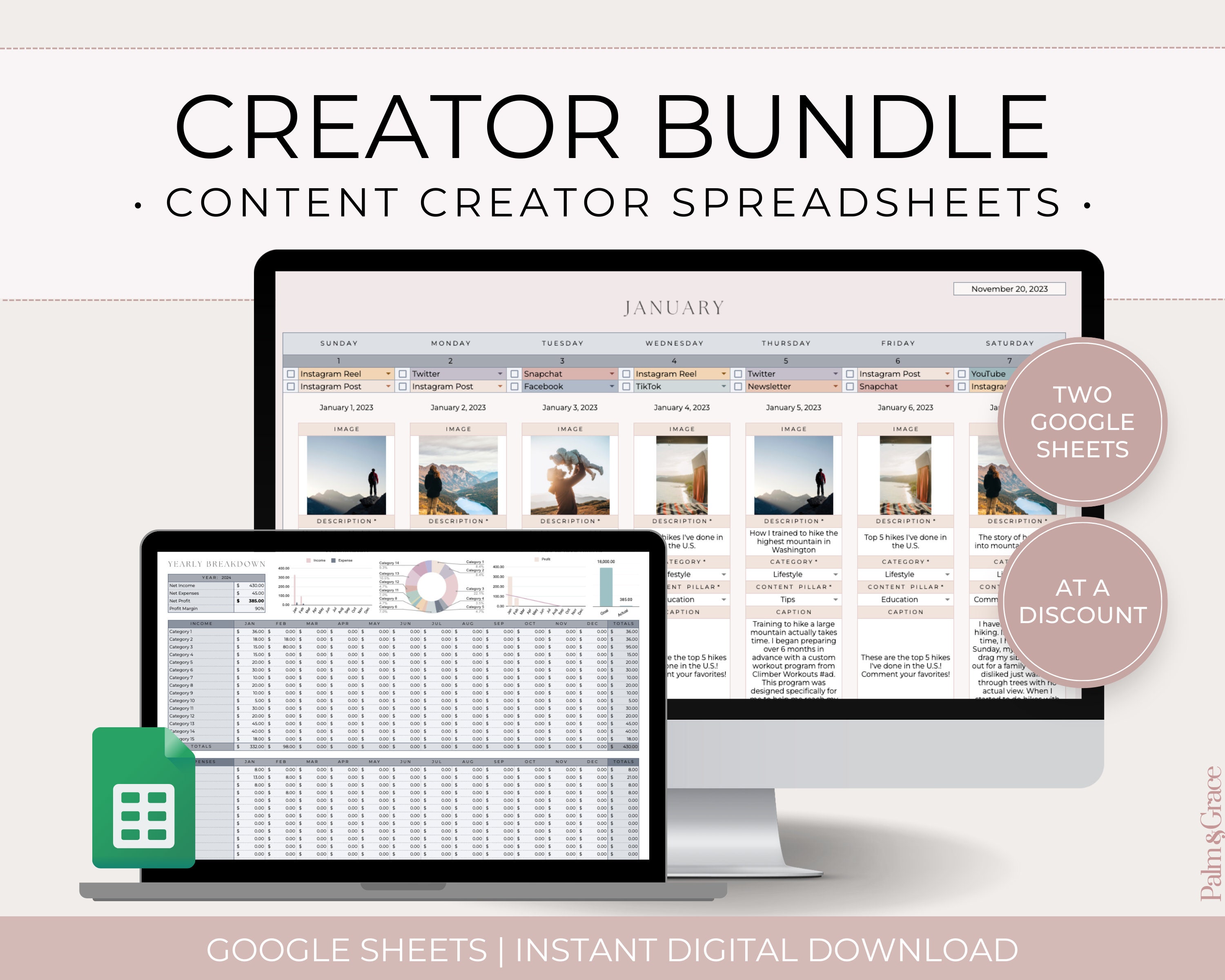 Content Creator BUNDLE, Content Creator Planner, Influencer Planner ...