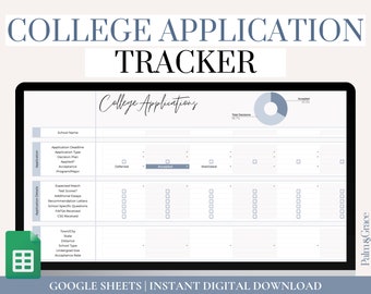 College Application Tracker Google Sheets Spreadsheet - Etsy