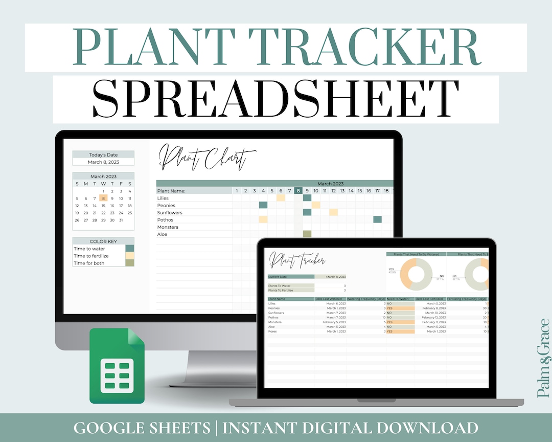 Plant Tracker Template for Google Sheets, Plant Tracker Spreadsheet ...