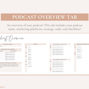 Podcast Planner Template Google Sheets, Digital Content Planner and ...