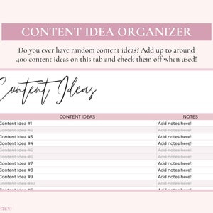 Tiktok Content Planner Template, Google Sheets Social Media Content ...