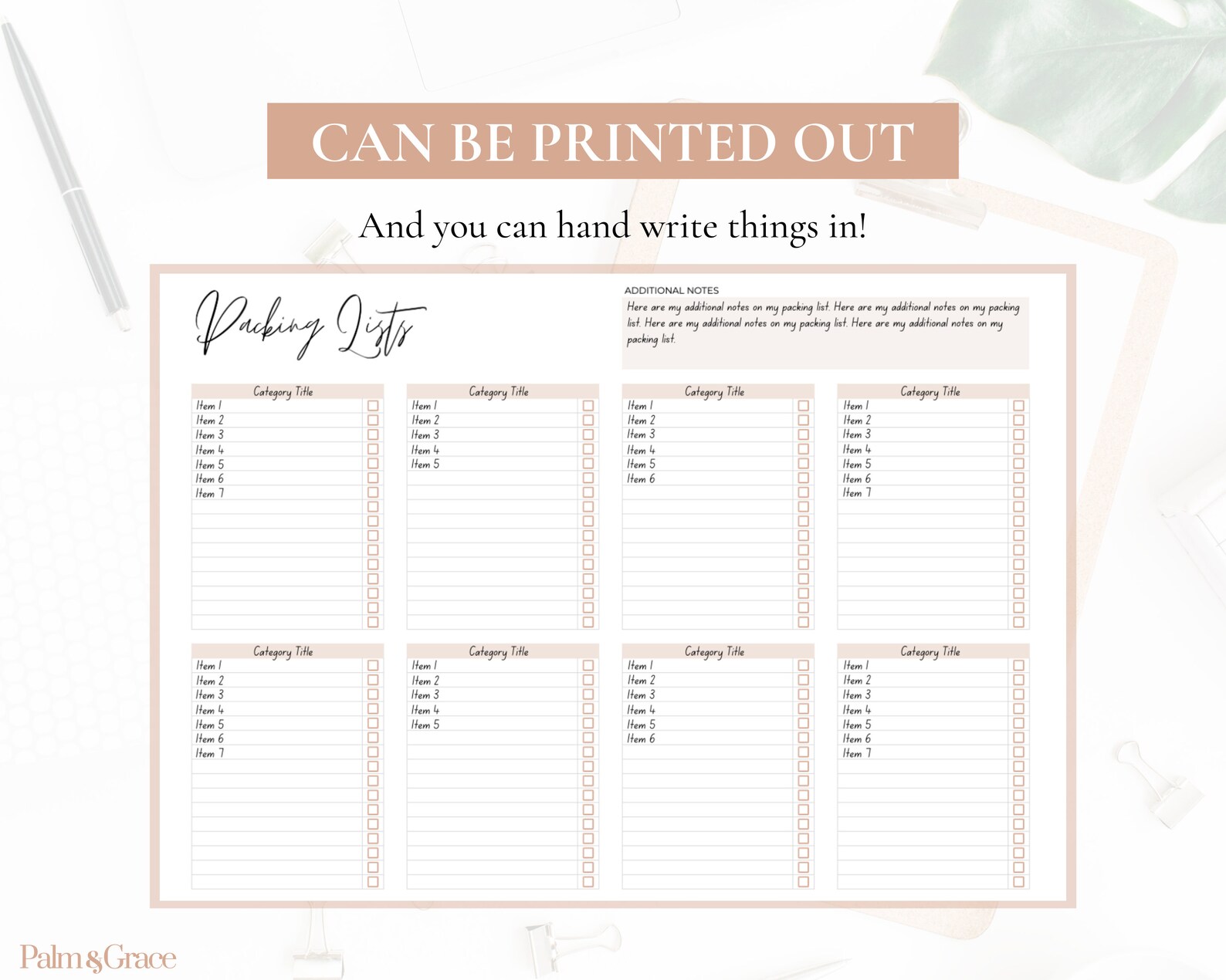 Editable Packing List PRINTABLE Spreadsheet Packing List - Etsy