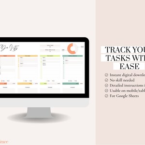 Simple to Do List Google Sheets, Digital to Do List Template ...