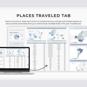 Travel Tracker Spreadsheet, Google Sheets Places Traveled Map, Digital ...