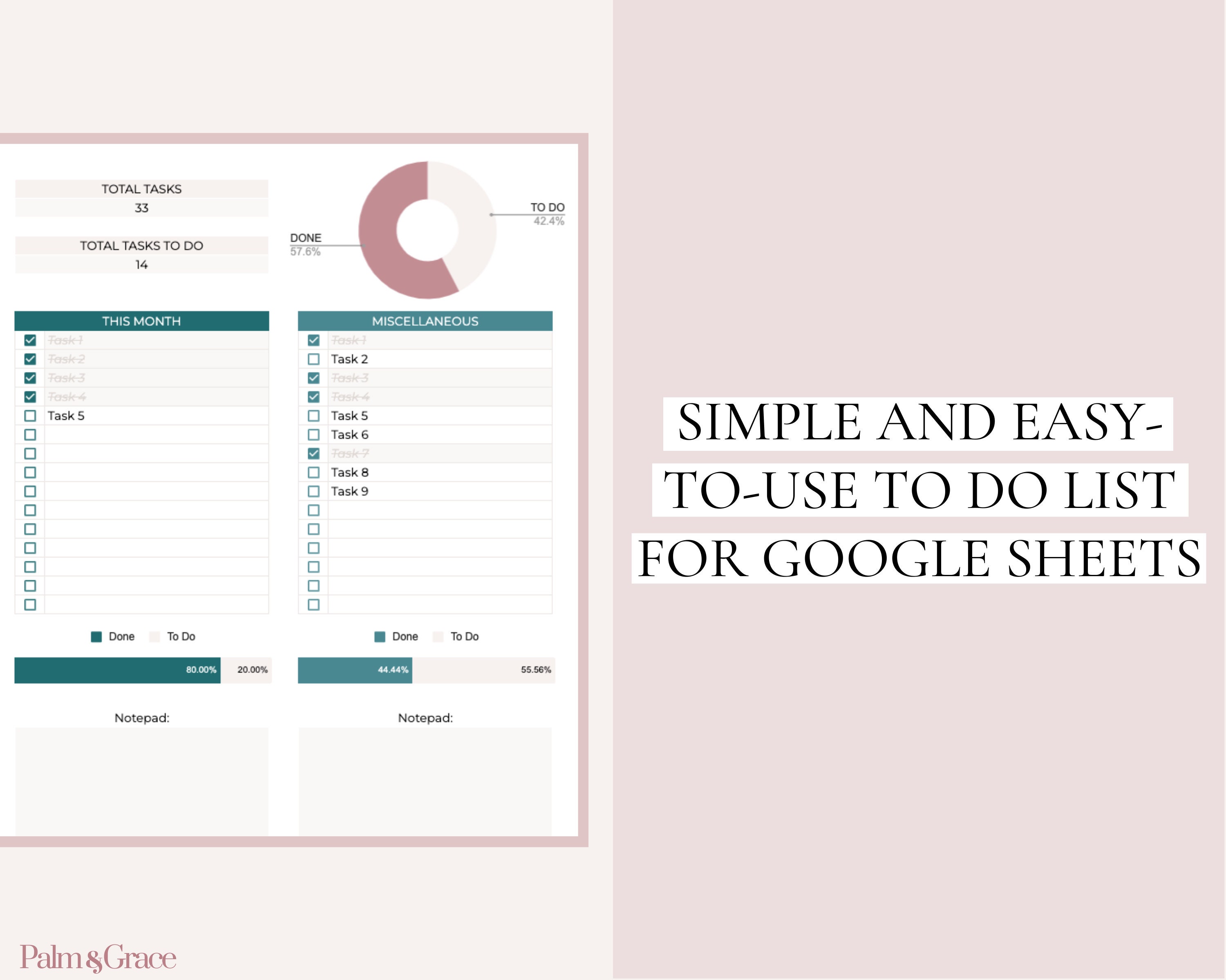 Digital to Do List Template for Google Sheets Simple to Do - Etsy