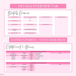 Birthday Party Planner Google Sheets, Digital Party Plan, Birthday ...
