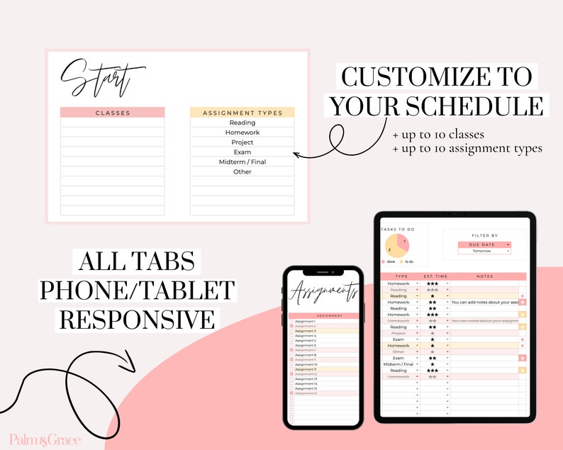 Google Sheets Assignment Tracker Spreadsheet, Digital Assignment ...