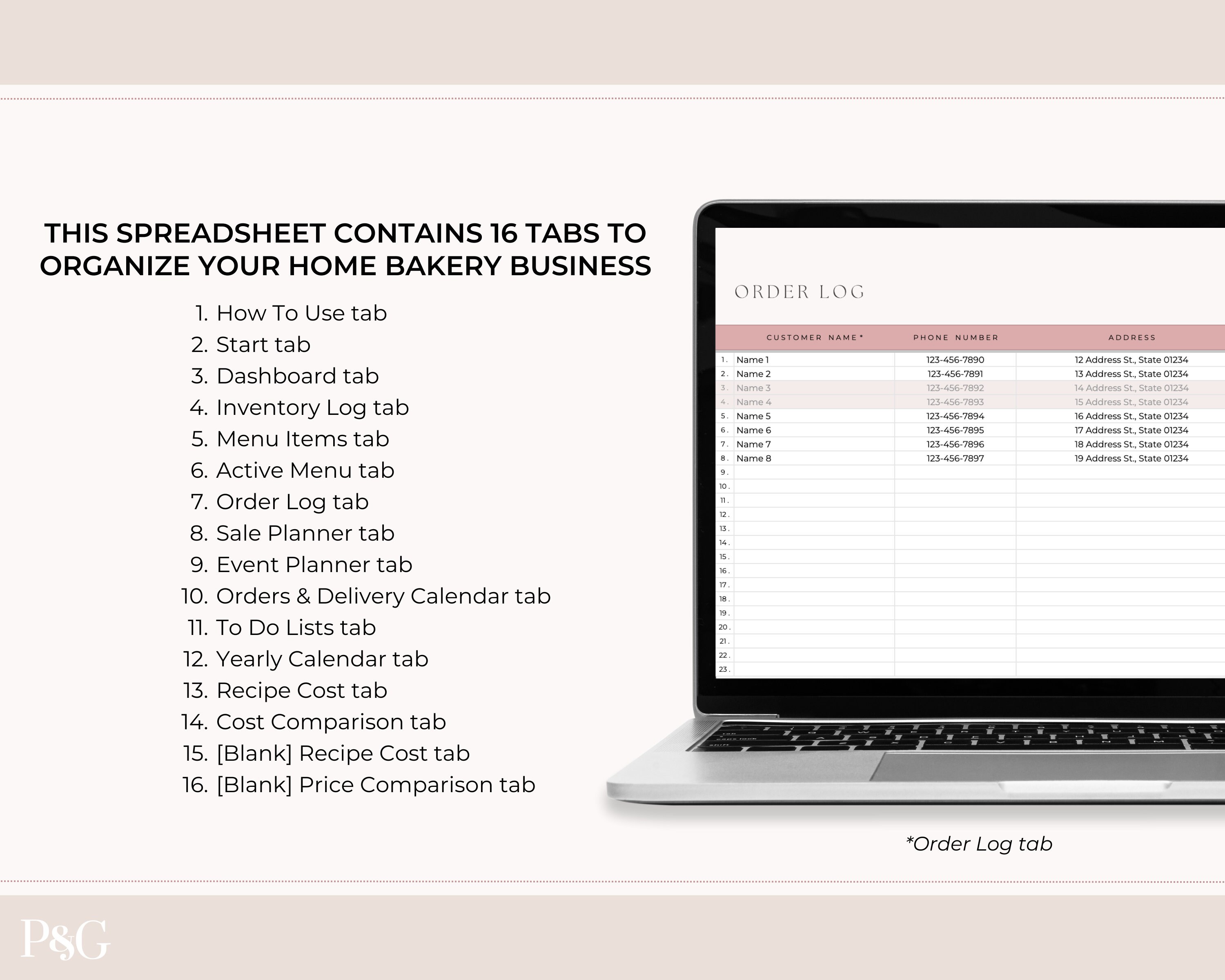 Home Bakery Business Planner Spreadsheet, Recipe Cost Calculator Google ...