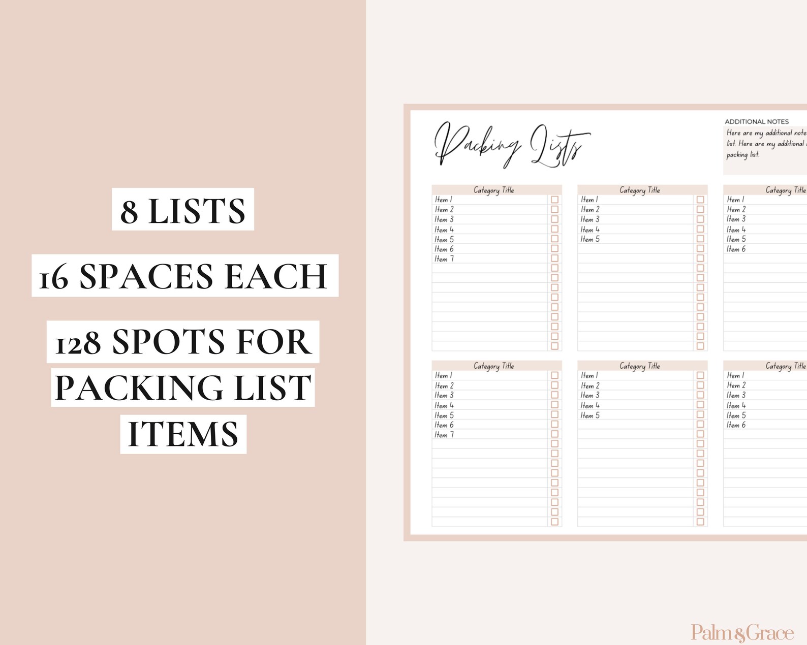 Editable Packing List PRINTABLE Spreadsheet, Packing List Spreadsheet ...