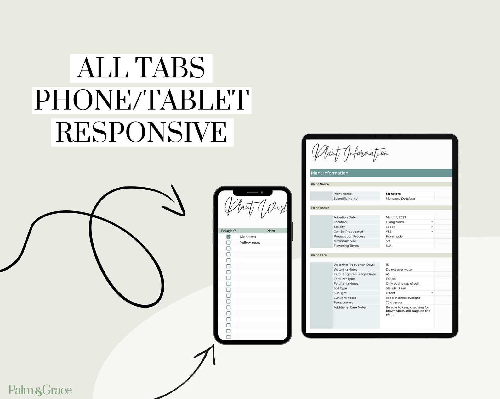 Google Sheets Houseplant Tracker, Plant Tracker Spreadsheet, Digital ...