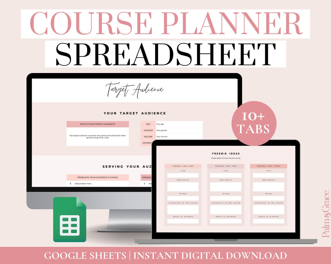 Online Course Planner, Digital Course Planning Template for Content ...