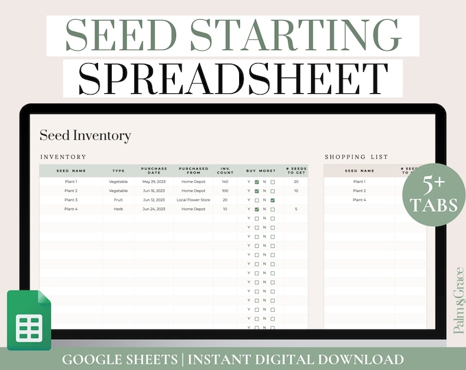 Seed Starting Tracker Printable PDF | Seed Starting Log | Seed ...