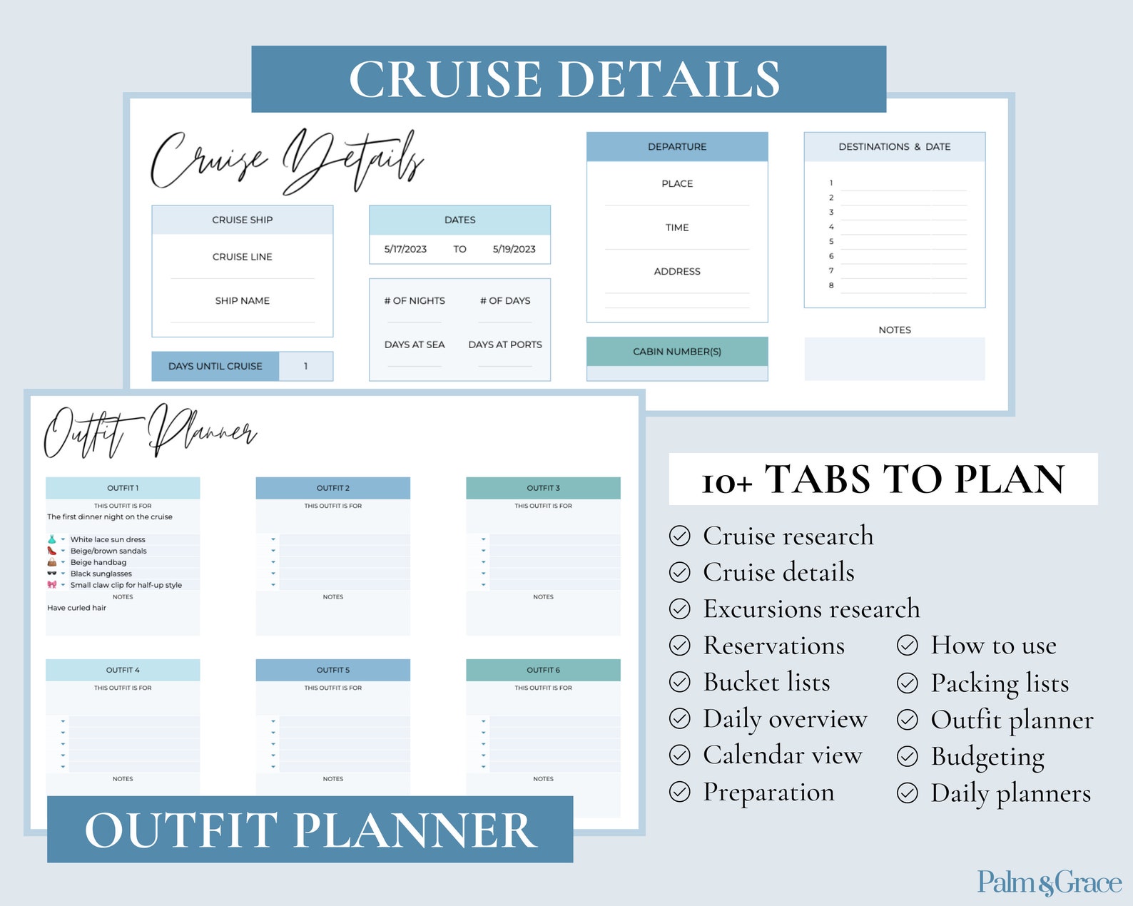 Cruise Planner Spreadsheet, Cruise Packing List, Cruise Itinerary ...