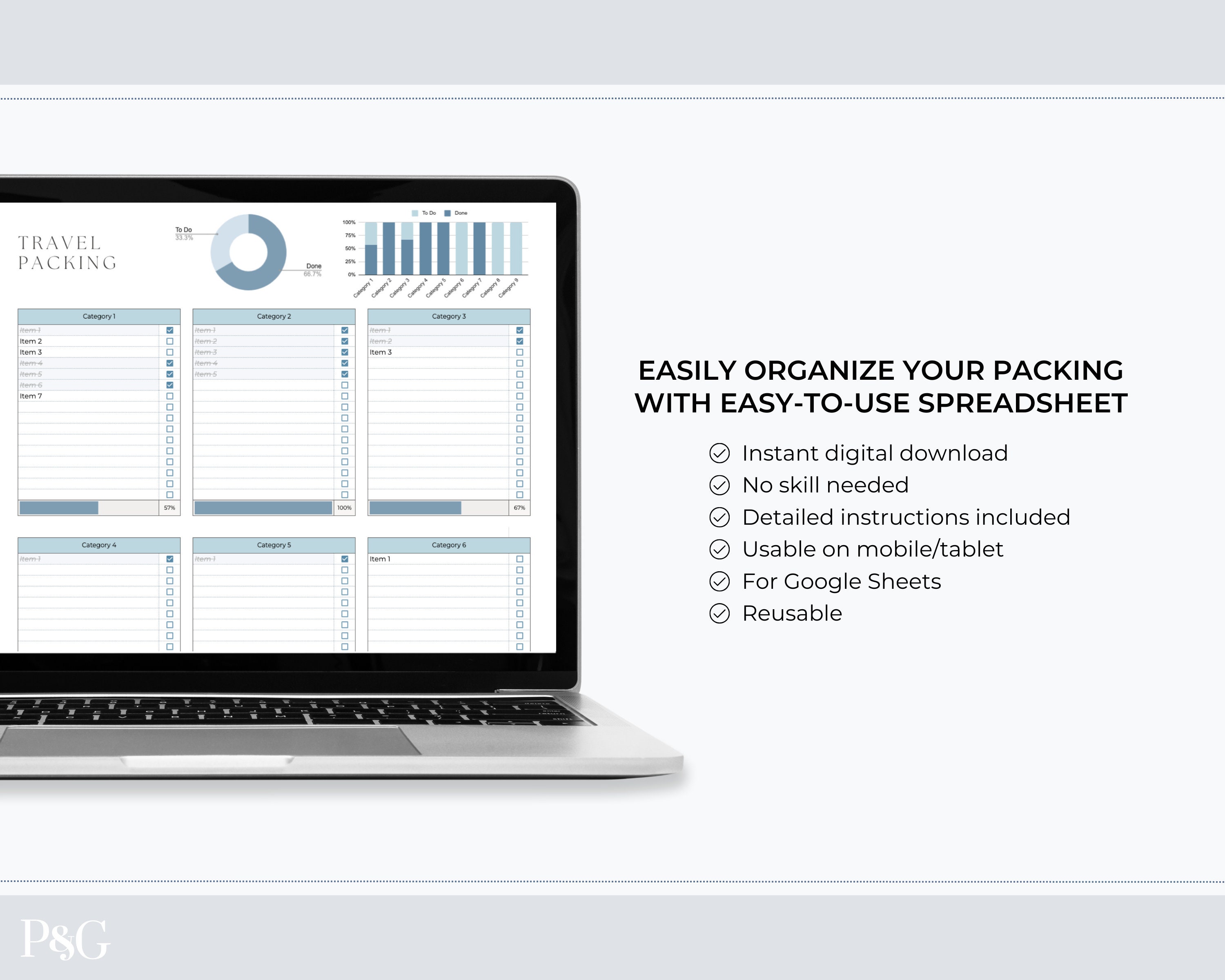 Google Sheets Packing List Template, Editable Packing List, Google ...