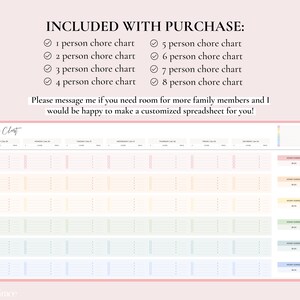 Google Sheets Family Chore Chart Template, Allowance Tracker, Digital ...