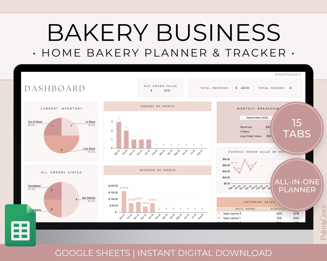 Home Bakery Business Planner Spreadsheet, Recipe Cost Calculator Google ...